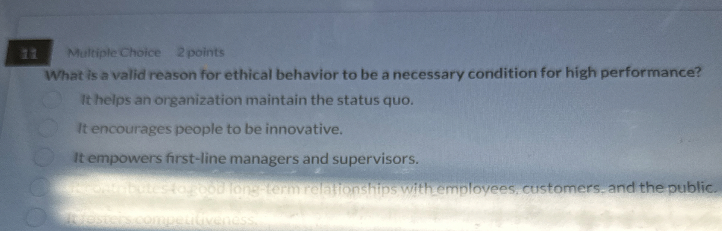 Solved 11Multiple Choice2 ﻿pointsWhat is a valid reason for | Chegg.com