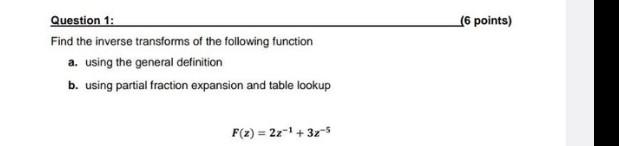 Find the inverse transforms of the following function | Chegg.com