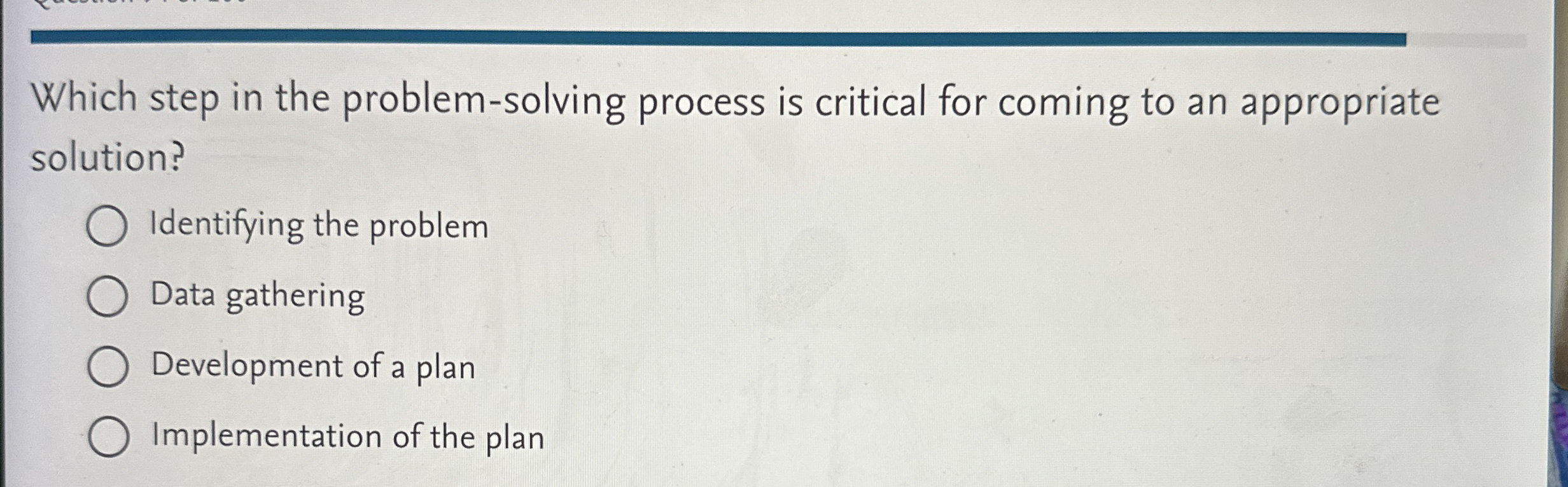 Solved Which step in the problem-solving process is critical | Chegg.com