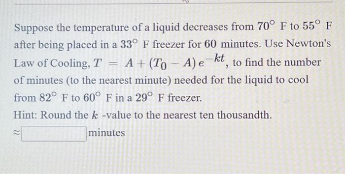 Solved Suppose the temperature of a liquid decreases from | Chegg.com