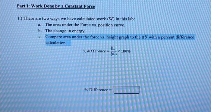 compare area under force vs. height graph to the | Chegg.com