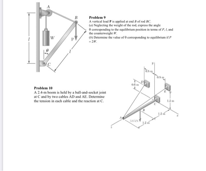 Solved B Problem 9 A vertical load P is applied at end of | Chegg.com