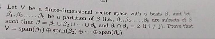 Solved Let V be a finite-dimensional vector space with a | Chegg.com