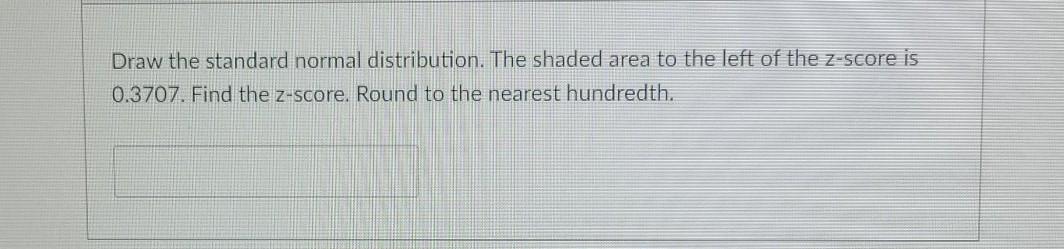 Solved Draw the standard normal distribution Shade the area | Chegg.com