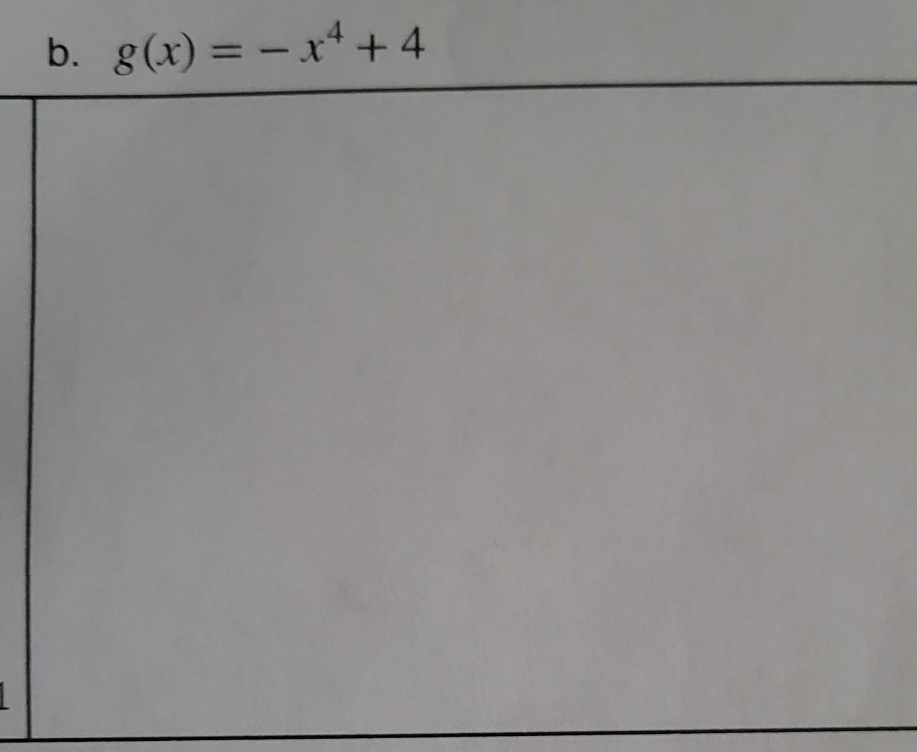Solved g(x)=−x4+4 | Chegg.com