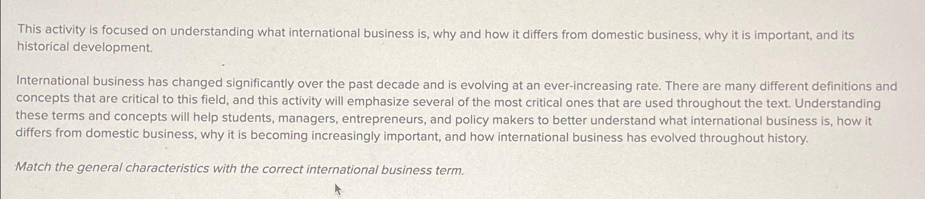 Solved This activity is focused on understanding what | Chegg.com