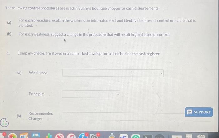 Solved The following control procedures are used in Bunny's | Chegg.com