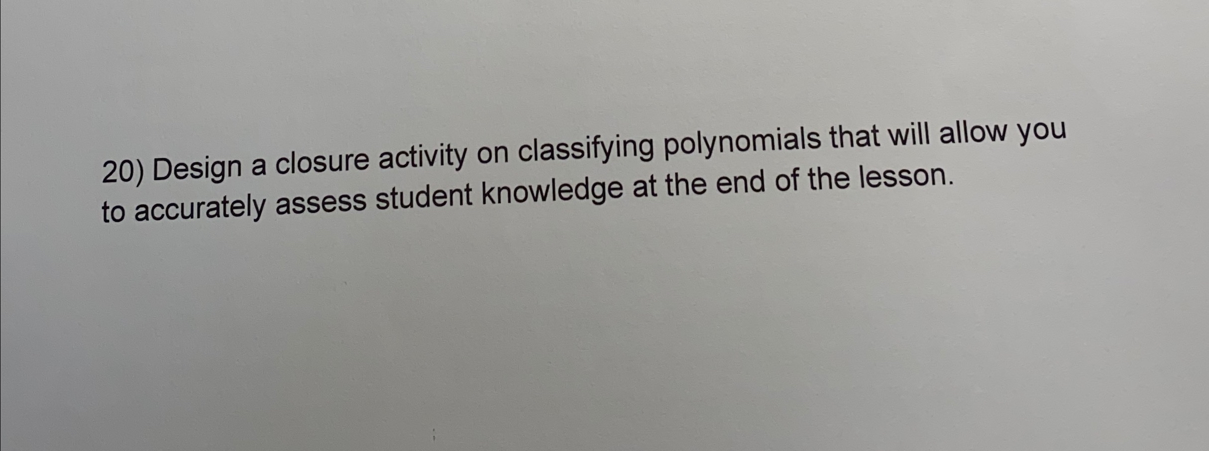 Solved Design a closure activity on classifying polynomials | Chegg.com