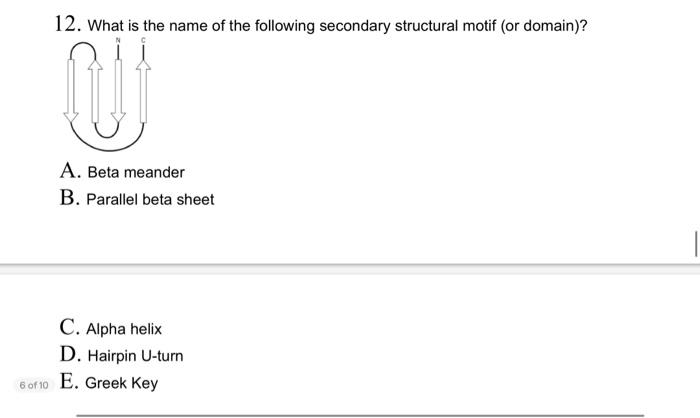 Solved 12. What is the name of the following secondary | Chegg.com