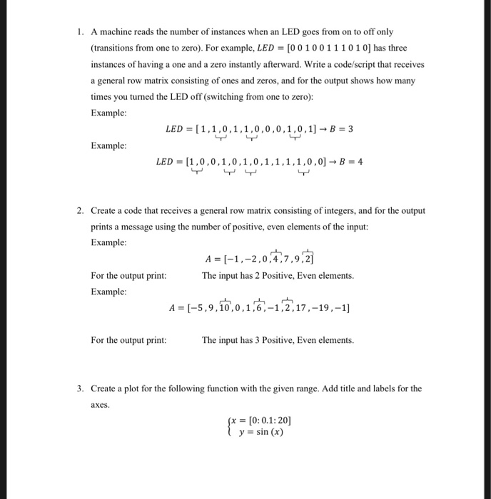 Solved here are simple three questions of Matlab. ASAP | Chegg.com