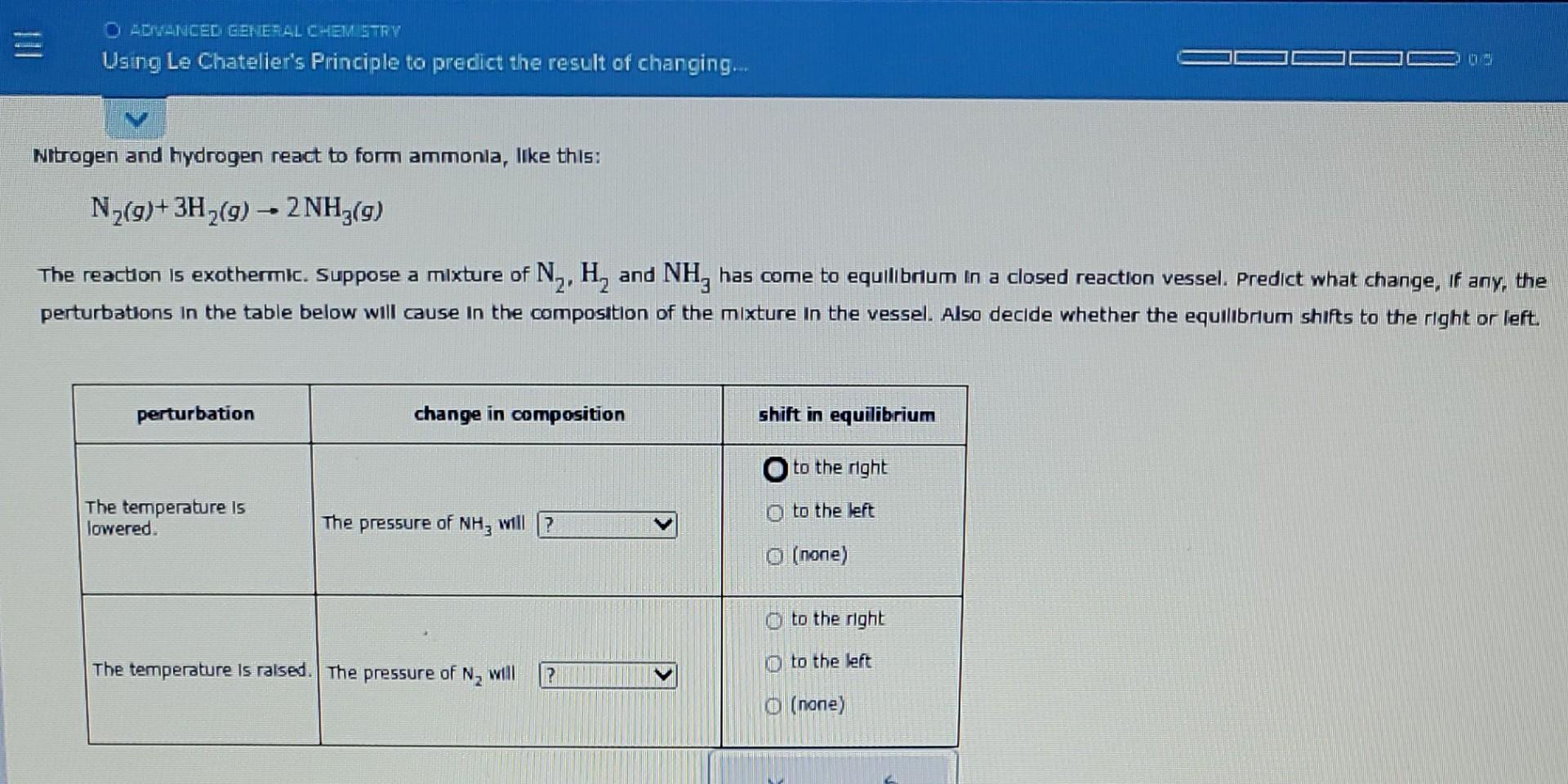 Solved Using Le Chatelier's Principle to predict the result | Chegg.com