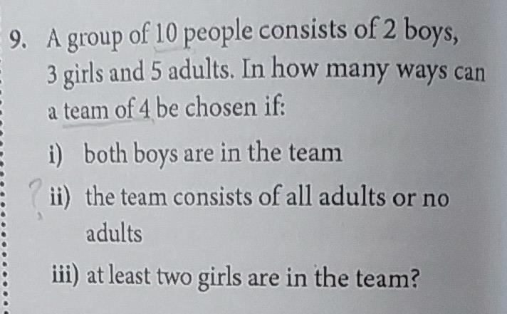 Solved 9. A group of 10 people consists of 2 boys, 3 girls | Chegg.com