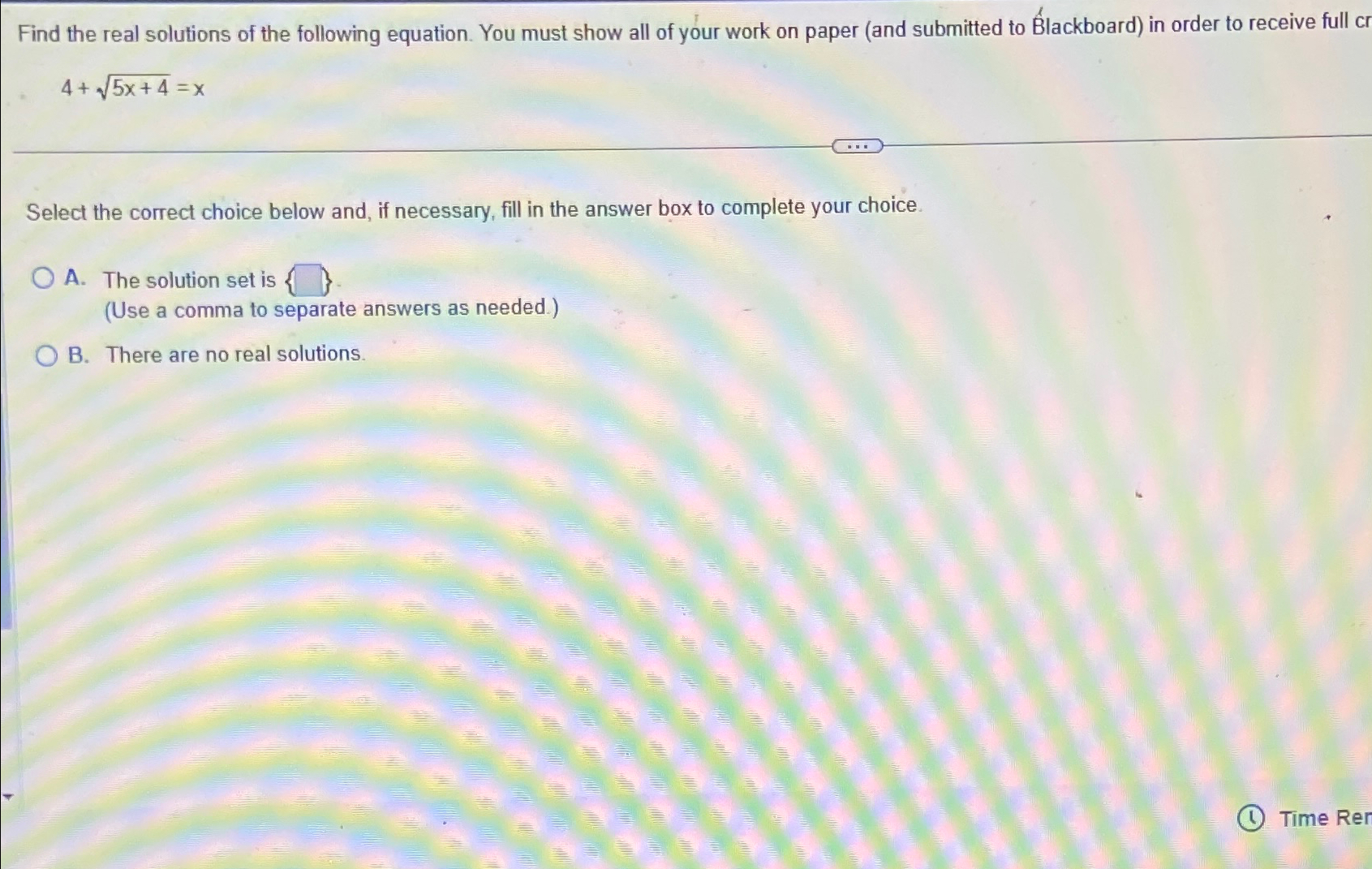 Solved Find the real solutions of the following equation. | Chegg.com