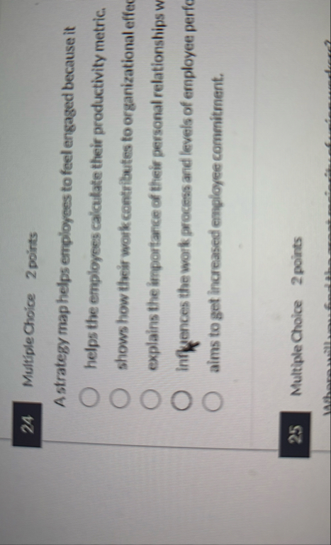 Solved MultipleChoice 2 ﻿pointsA strategy map helps | Chegg.com