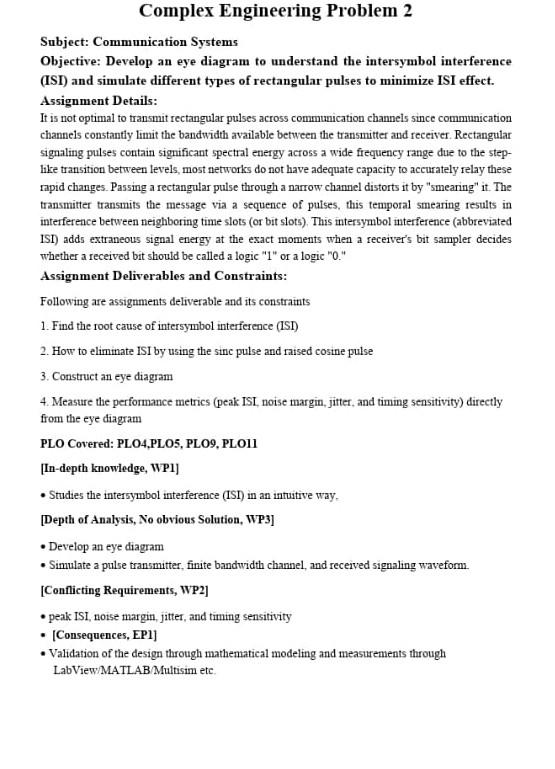 Solved Complex Engineering Problem 2 Subject: Communication | Chegg.com