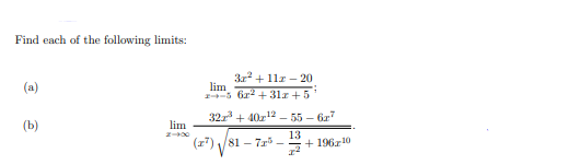Solved Find each of the following | Chegg.com