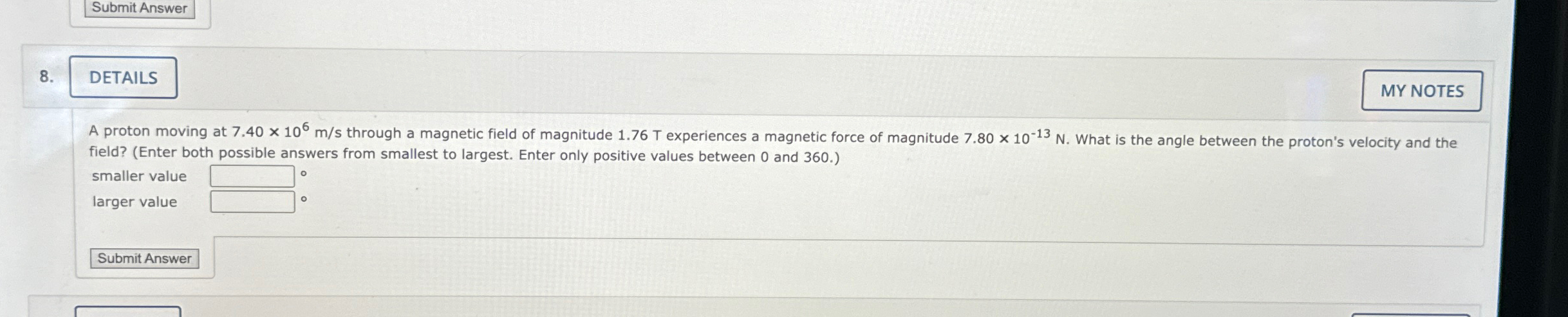 Solved DETAILS field? (Enter both possible answers from | Chegg.com