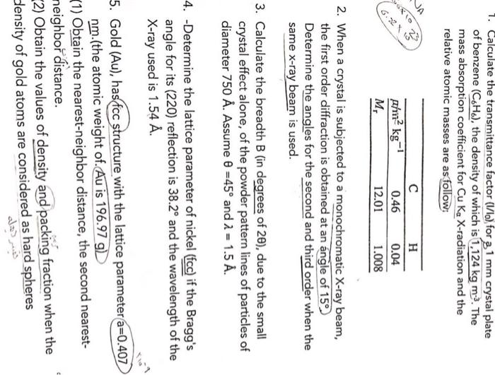 Solved 1. Calculate the transmittance factor (1/I0), for g11 | Chegg.com