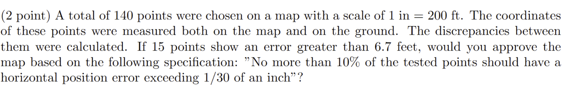 Solved by an EXPERT (2 ﻿point) ﻿A total of 140 ﻿points were chosen on a | Chegg.com