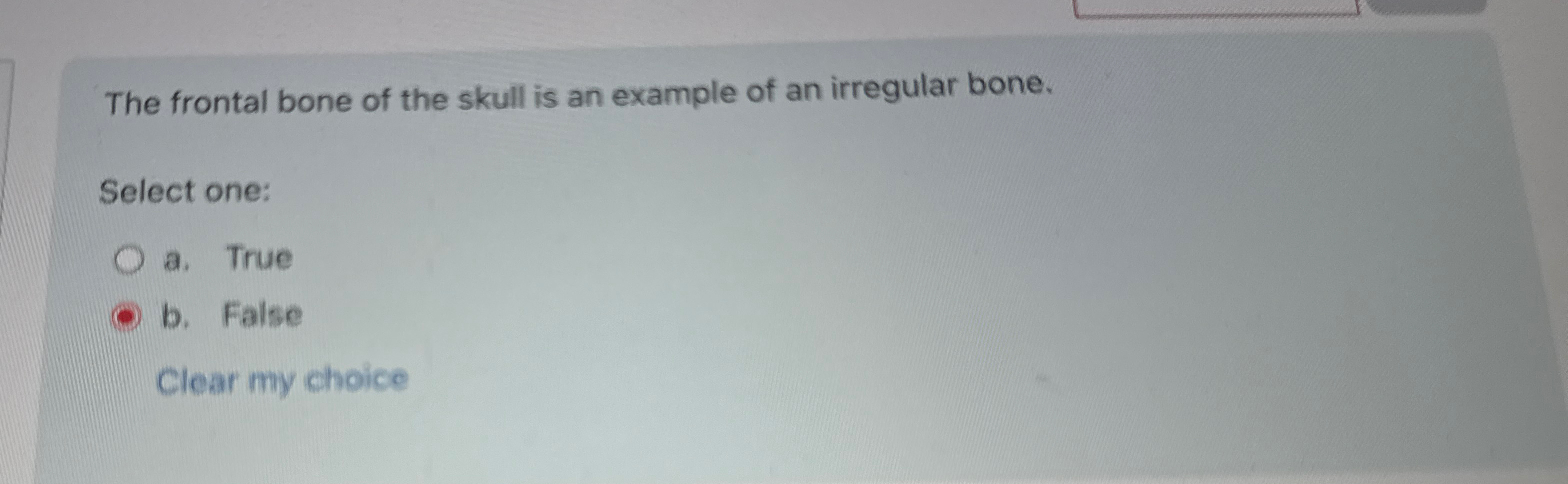 Solved The frontal bone of the skull is an example of an | Chegg.com