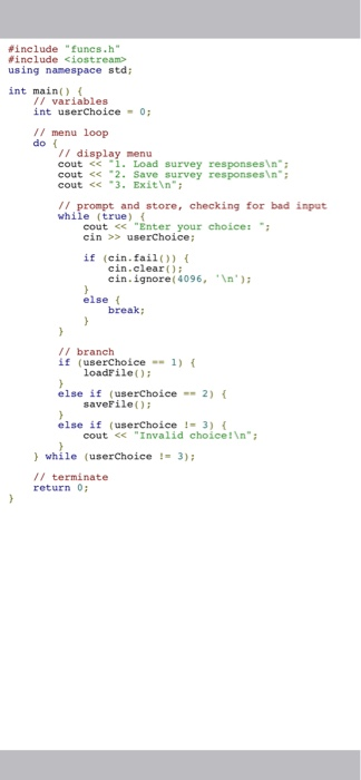 Solved #include "funcs.h" #include using namespace std; int | Chegg.com