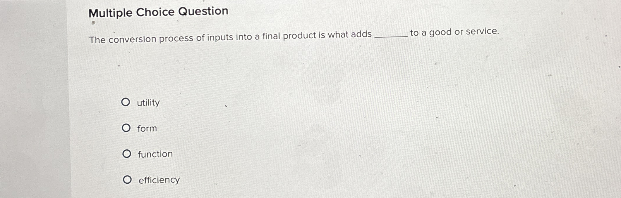 Solved Multiple Choice QuestionThe conversion process of | Chegg.com