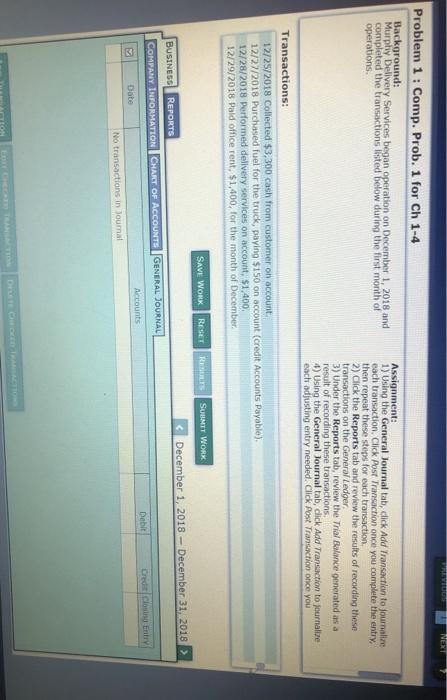 Solved Problem 1: Comp. Prob. 1 for Ch 1-4 Background: | Chegg.com