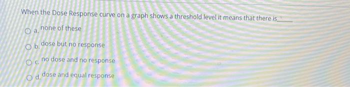 Solved When the Dose Response curve on a graph shows a | Chegg.com
