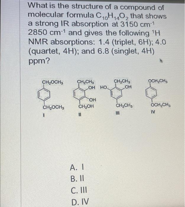 Solved 10 14 What is the structure of a compound of | Chegg.com