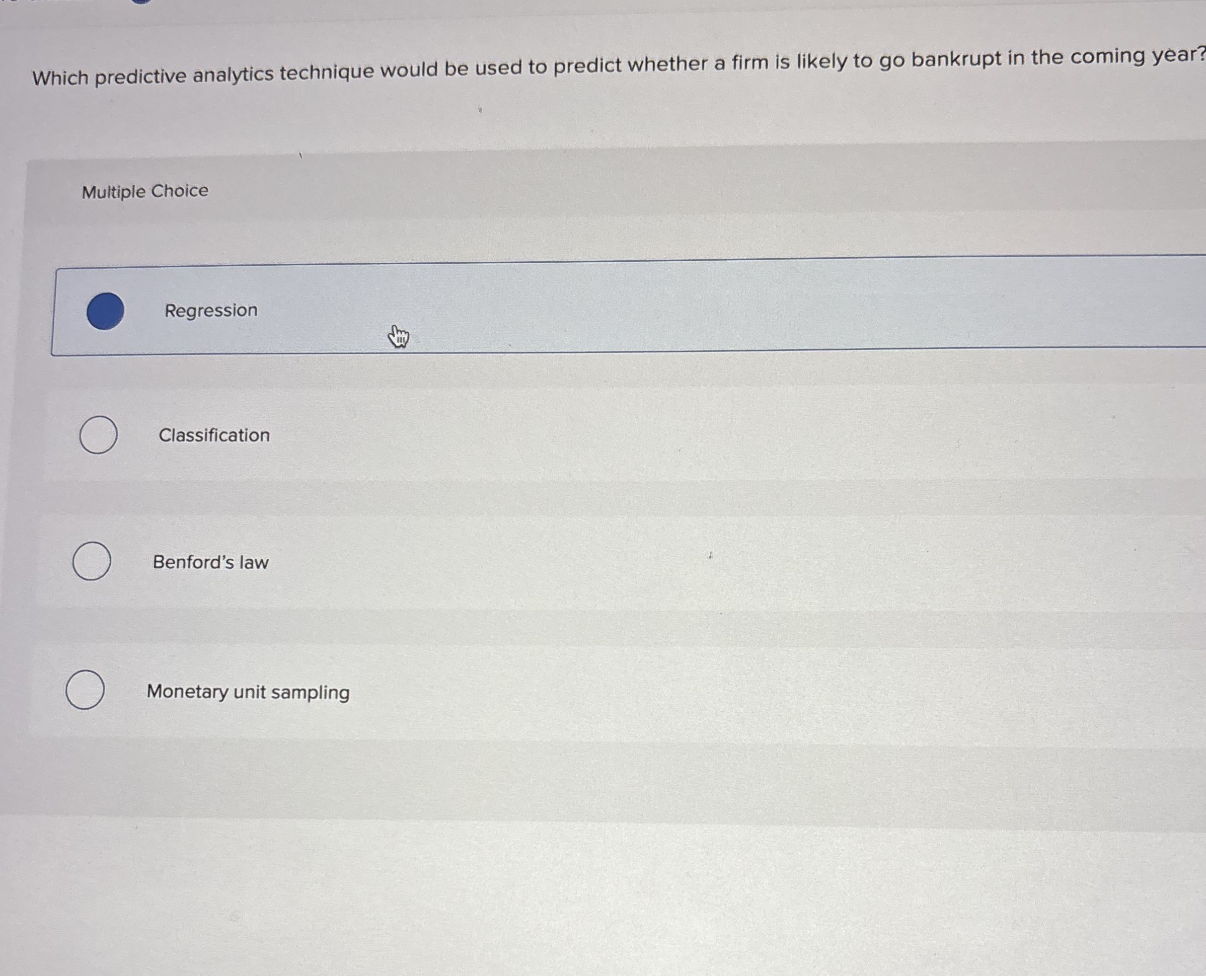 Solved Which predictive analytics technique would be used to | Chegg.com