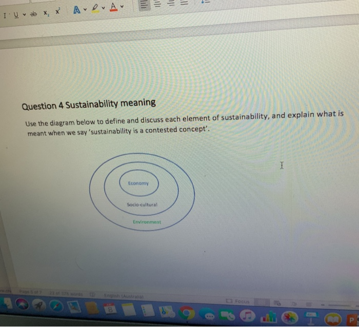 Solved -- I U V x x Aor Av. Question 4 Sustainability | Chegg.com