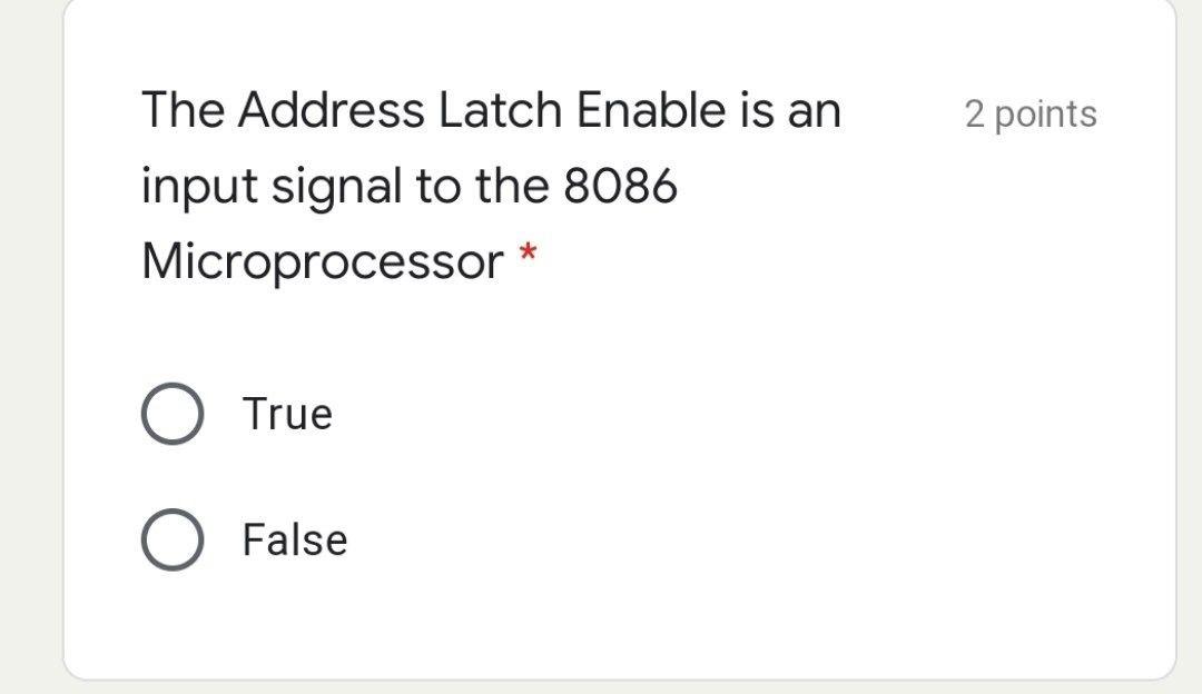 Solved 2 points The Address Latch Enable is an input signal | Chegg.com