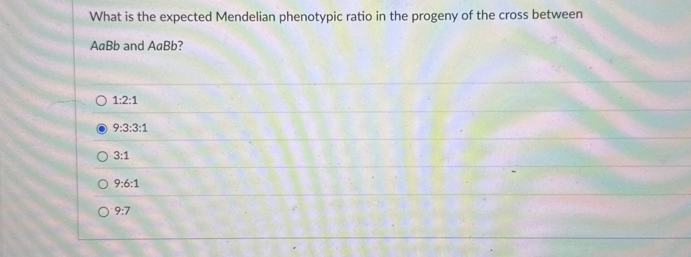 Solved What is the expected Mendelian phenotypic ratio in | Chegg.com