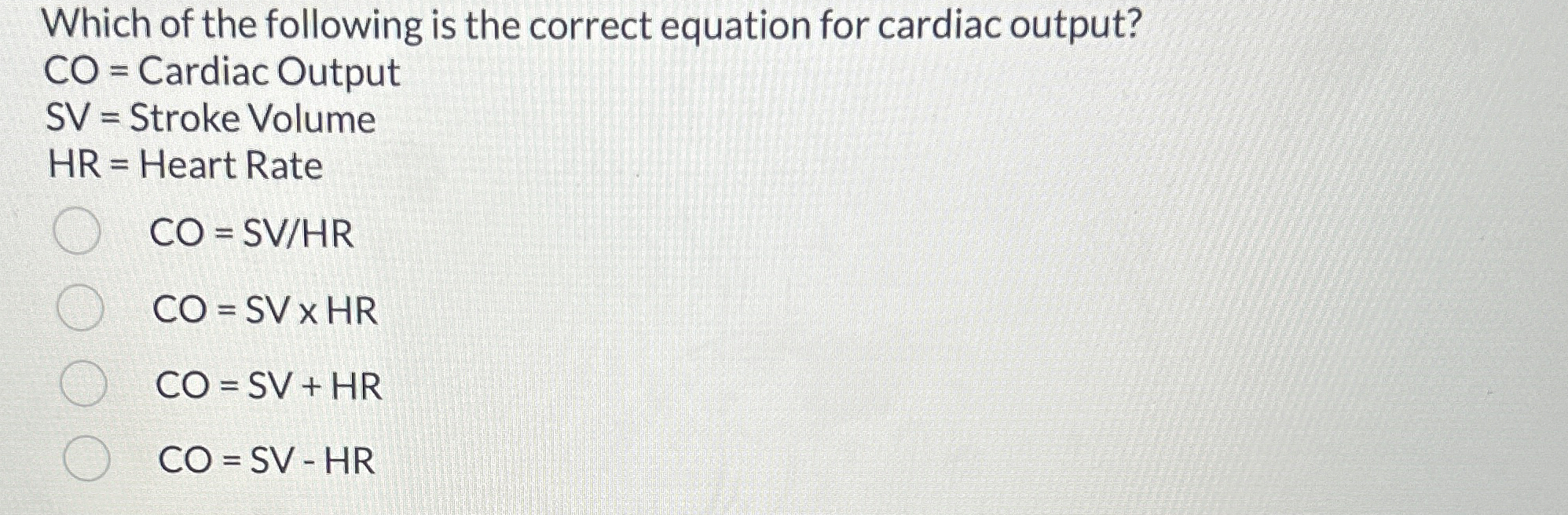 Solved Which of the following is the correct equation for | Chegg.com