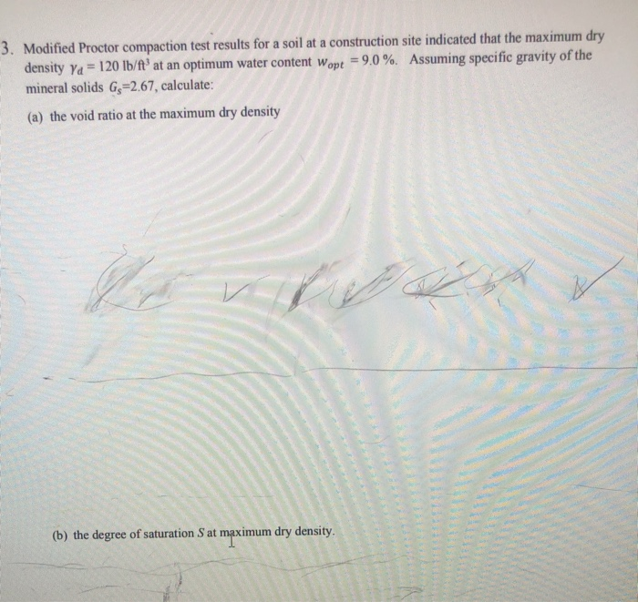 Solved 3. Modified Proctor compaction test results for a | Chegg.com
