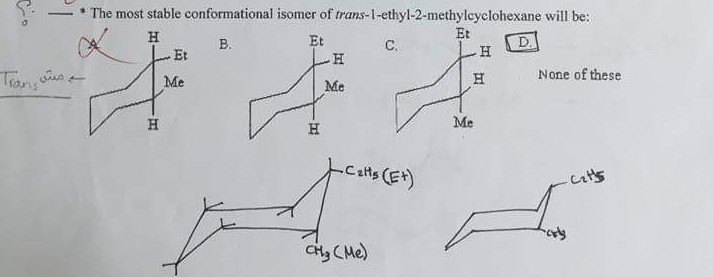 Solved • The most stable conformational isomer of | Chegg.com