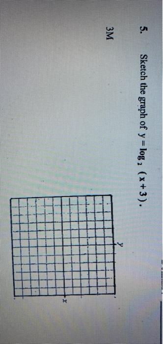 Solved 5. Sketch the graph of y = log2 (x+3). 3M | Chegg.com