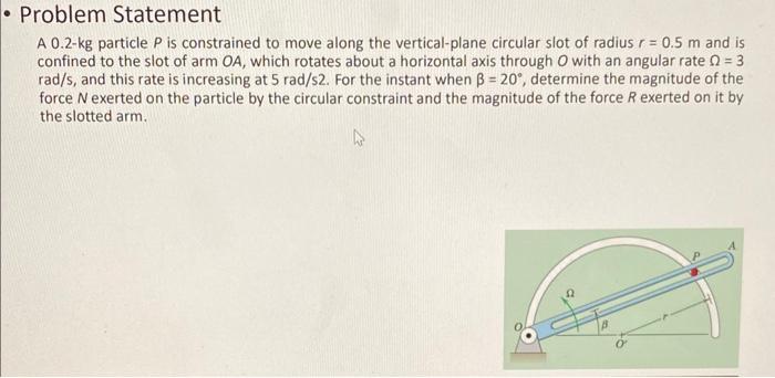 Solved A 0.2-kg particle P is constrained to move along the | Chegg.com