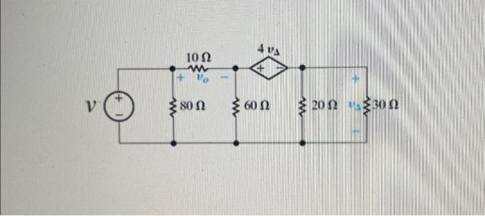 Solved consider the circuir shown. take v = 90 Vuse the node | Chegg.com