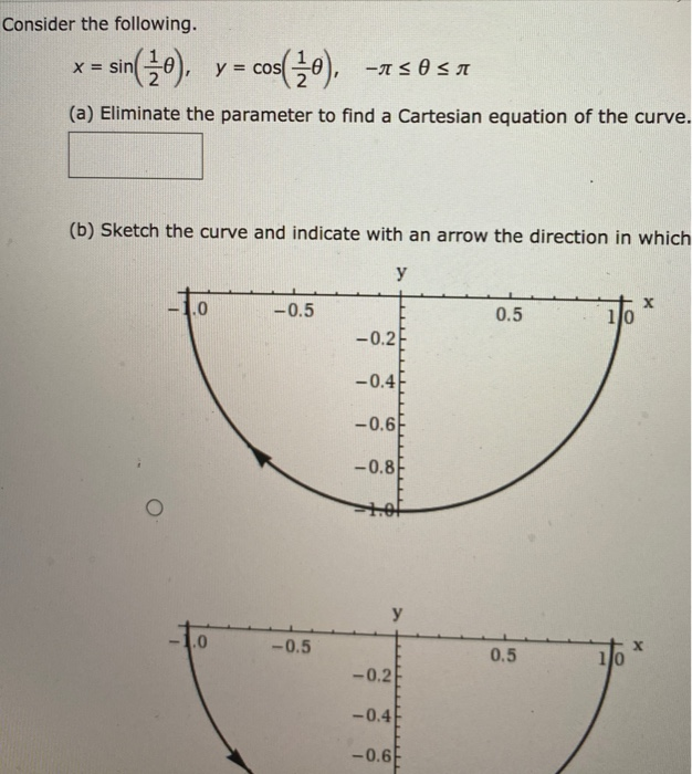 Solved Consider the following. x = sin Y = COS os(20), ASOSA | Chegg.com