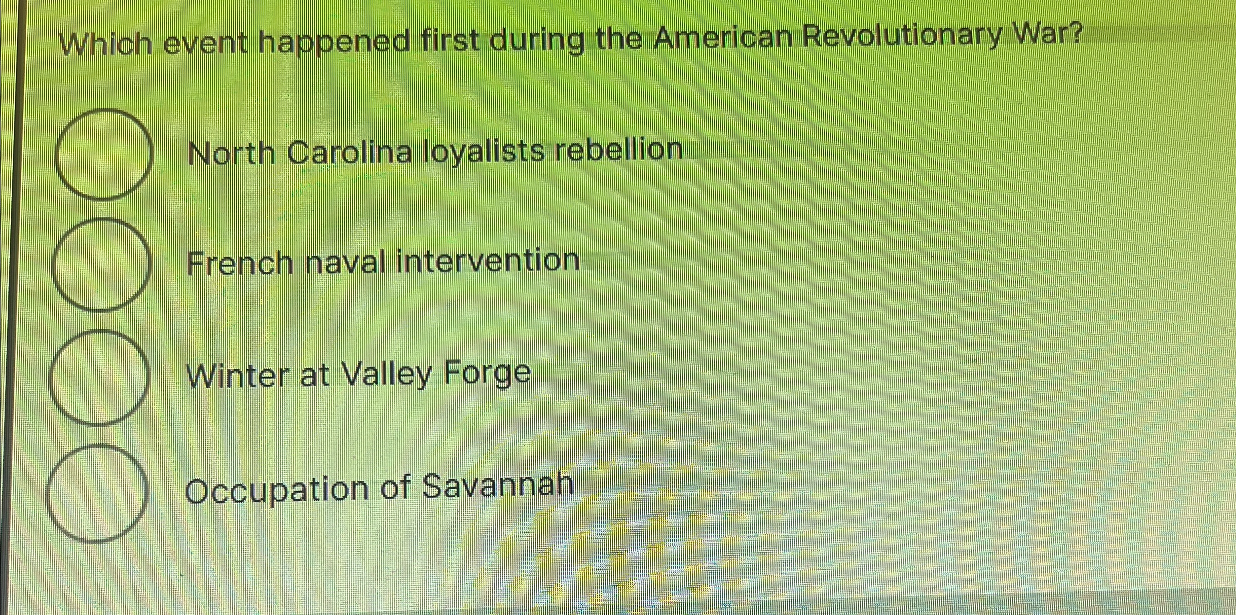 Solved Which event happened first during the American | Chegg.com