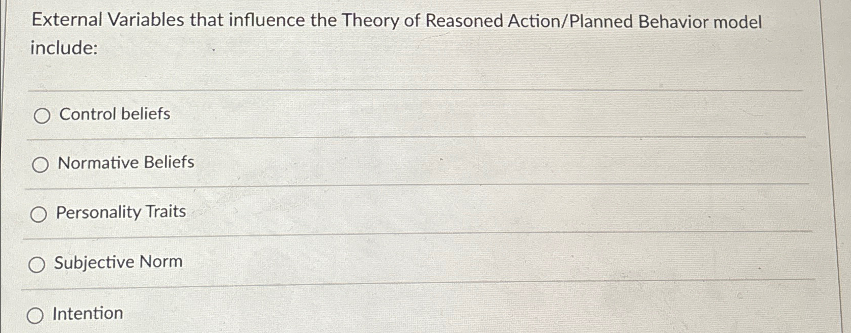 Solved External Variables that influence the Theory of | Chegg.com