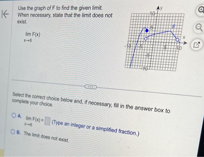 Solved Use the graph of F to find the given limit. When | Chegg.com