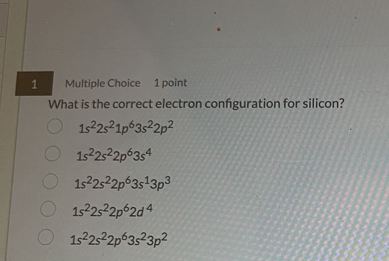 Solved 1Multiple Choice1 ﻿pointWhat is the correct electron | Chegg.com