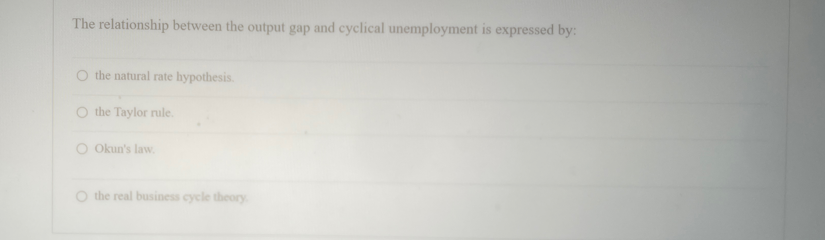 Solved The relationship between the output gap and cyclical | Chegg.com