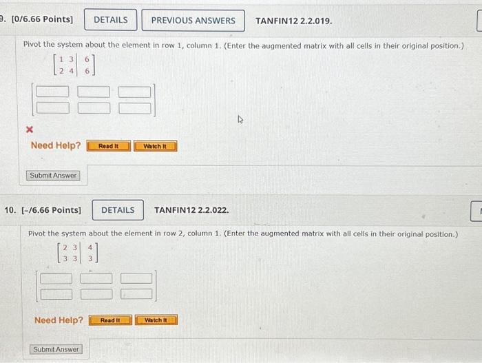 [solved] Pivot The System About The Element In Row 1 Colu