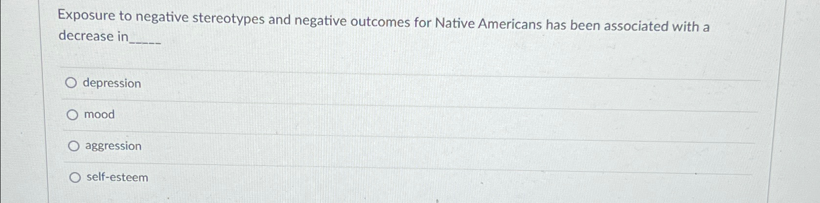 Solved Exposure to negative stereotypes and negative | Chegg.com