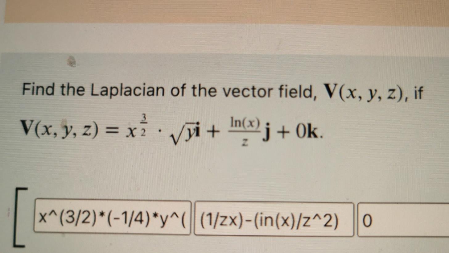 Solved Find the Laplacian of the scalar field, U(x, y, z), | Chegg.com