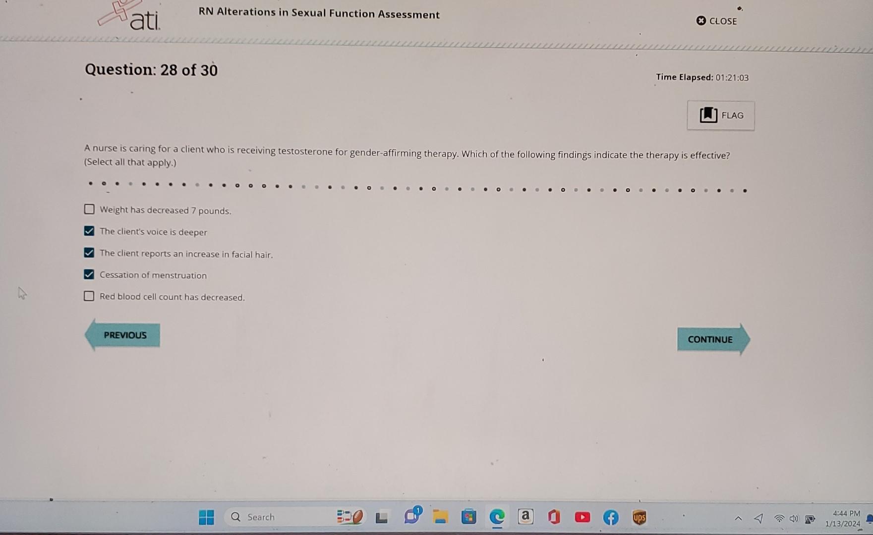 Solved ati.RN Alterations in Sexual Function Assessmentశ | Chegg.com