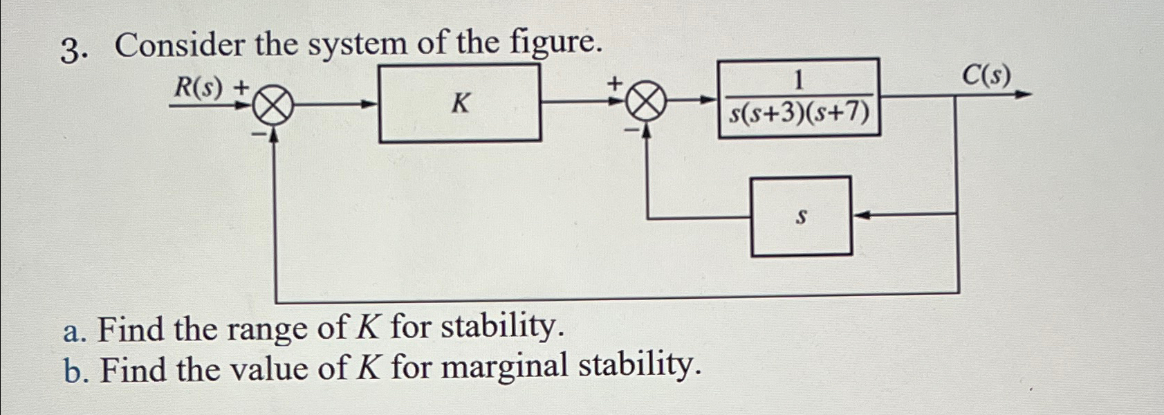 Solved Consider the system of the figure.a. ﻿Find the range | Chegg.com